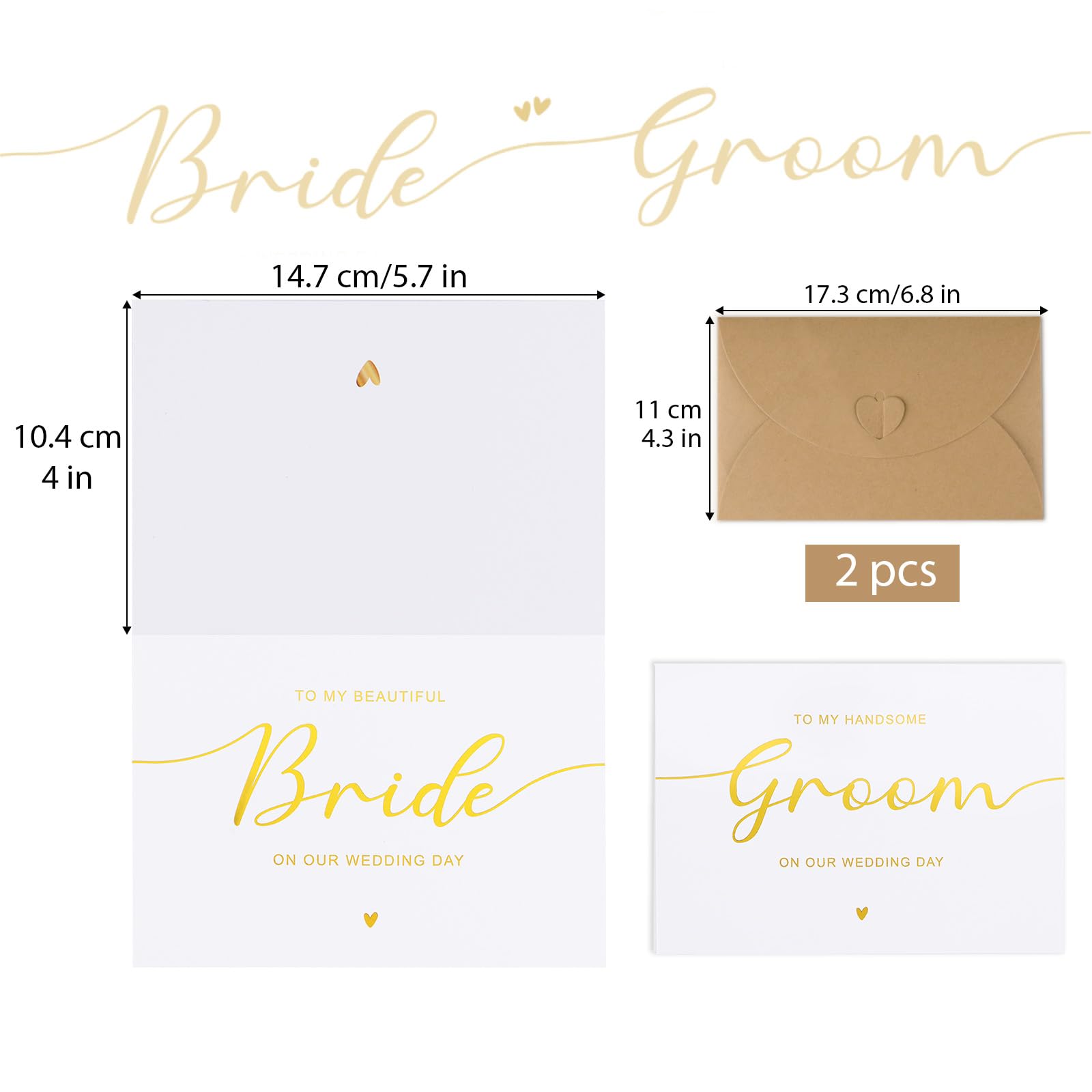 DDLP To My Groom on Our Wedding Day Card Groom Card from Bride To My Bride on Our Wedding Day Card Bride Card from Groom Wedding Cards for Bride and Groom