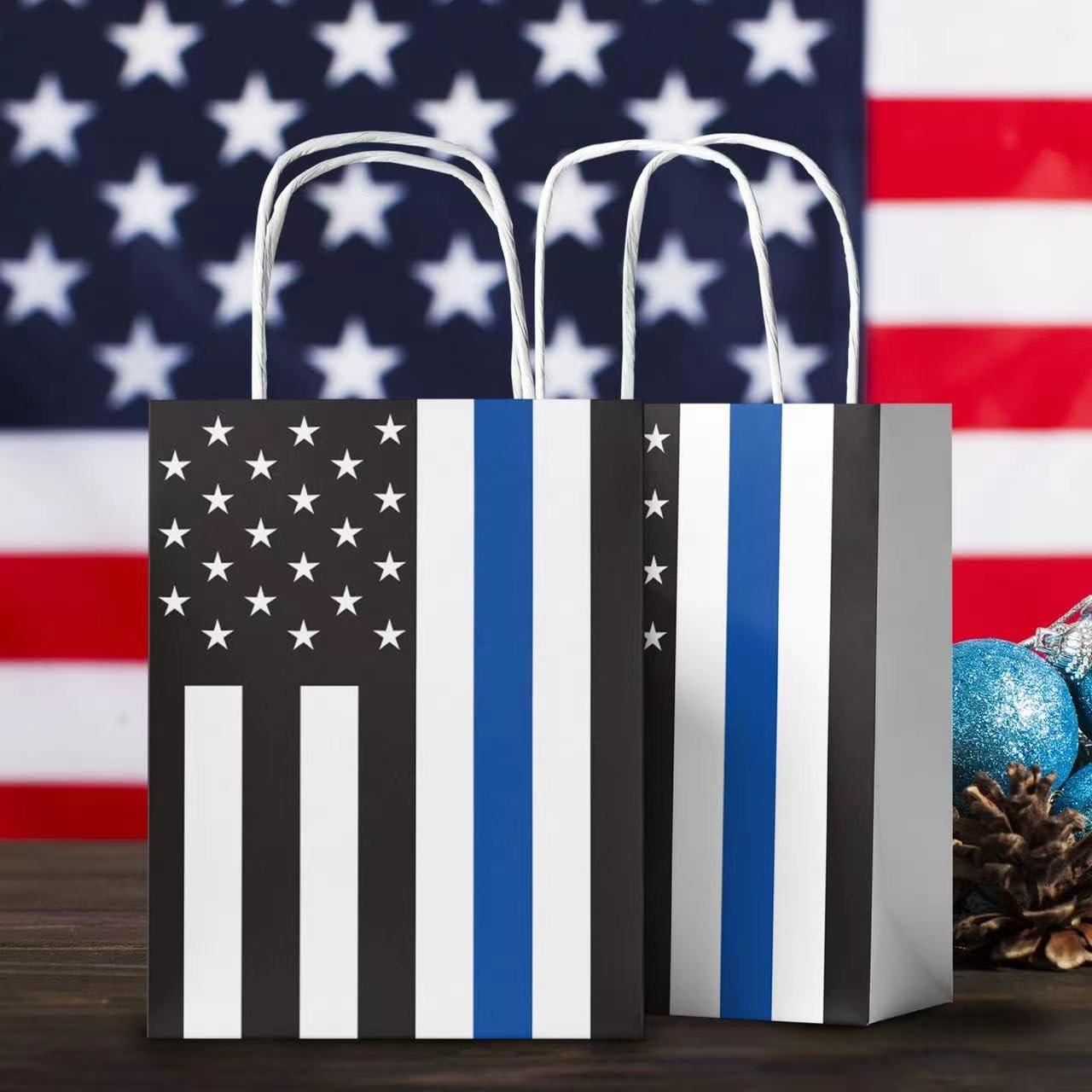 DodelyGz 12 Packs Police Officer Party Gift Bags,Police Graduation Party Retirement Party Birthday Party Favor Supplies,Police Appreciation Party