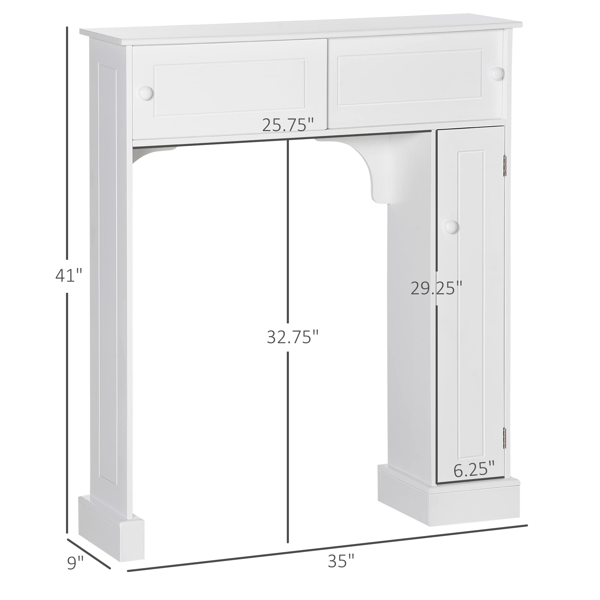 AeasyG Over The Toilet Storage Cabinet, Bathroom Shelf Organizer with Anti-Tip Device Bathroom Above Toilet Cabinet Storage Organizer Small Freestanding Space Saver with Adjustable Shelf