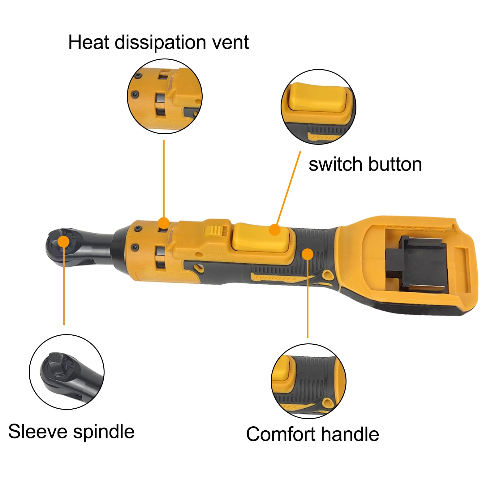 Rehomy Cordless Electric Ratchet Wrench Set 21V 3/8 Power Ratchet Tool Kit with 2.0Ah Batteries Sockets 1/4 Adapter 3 Extension Bar