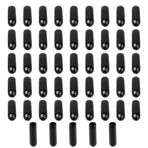 50pcs covers for screw ends, black screw rubber end caps, 0.12" vinyl flexible caps covers for bolts screws, black round thread protectors safety tube caps (length 0.8 inch)