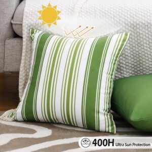 CARRIE HOME Green Outdoor Pillow Covers Waterproof 18x18 Set of 4, Lime Green Outdoor Pillows Decorative Spring Summer Throw Pillow Covers 18 x 18, Outdoor Porch Patio Decor Pillows (No Inserts)