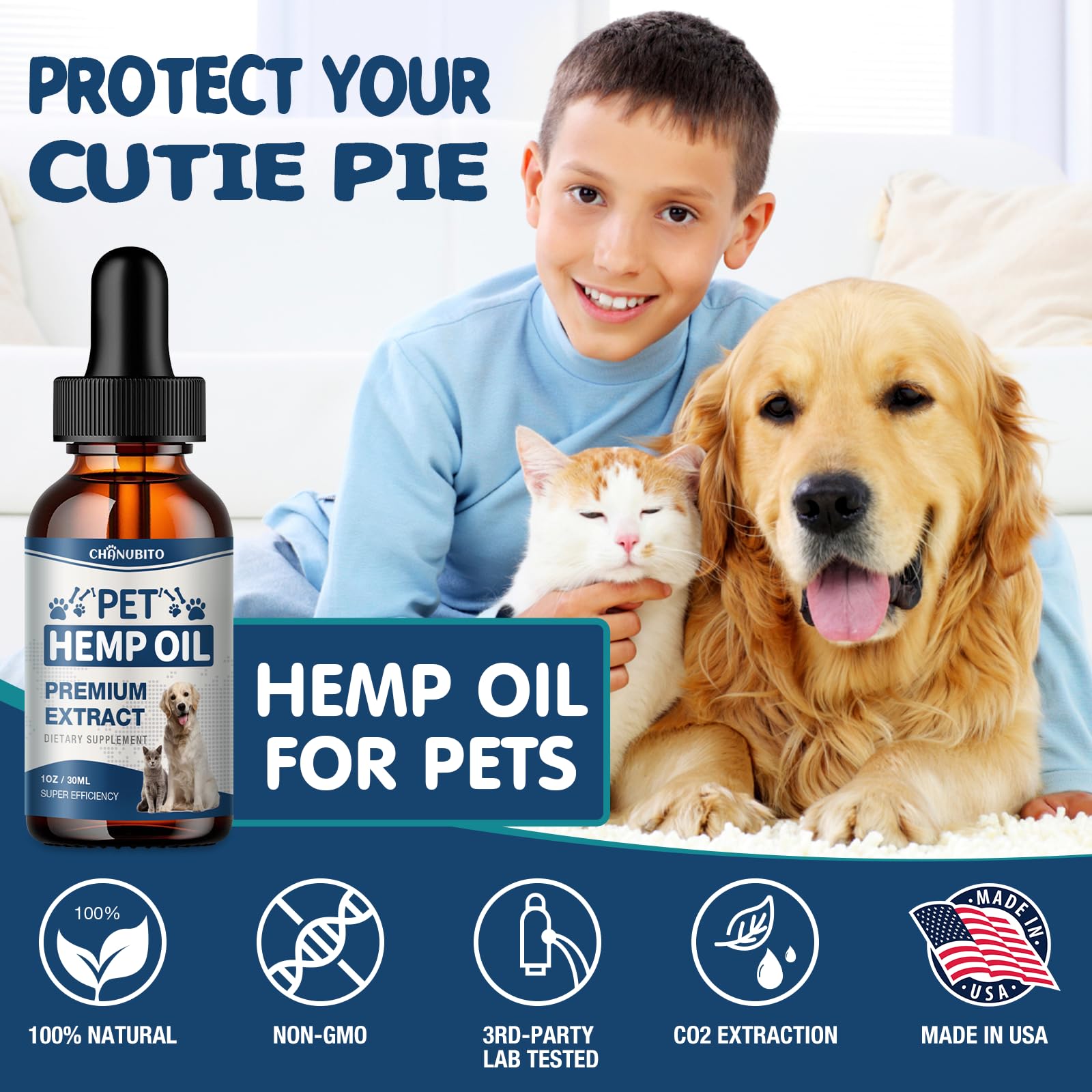 Hemp Oil for Dogs Cats -1 Pack - Relieves Anxiety and Promotes Appetite-Hiр & Jоint Suppоrt Skin Hеalth-Pet Hemp Oil Drops A95