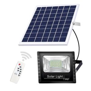 dubom 100w-800w solar flood light outdoor remote,6000k bright led,ip67 waterproof solar power security light auto on/off dusk to dawn for yard, gazebo, shed, barn, porch, patio, garage, garden (150w)