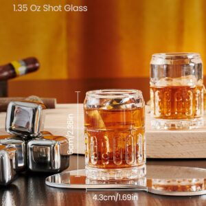 Kollea Set of 4 Shot Glasses, Flash Hider Shaped Shot Glass Set with Heavy Base, Whiskey Shot Cups for Tequila, Vodka, Spirits, Bourbon