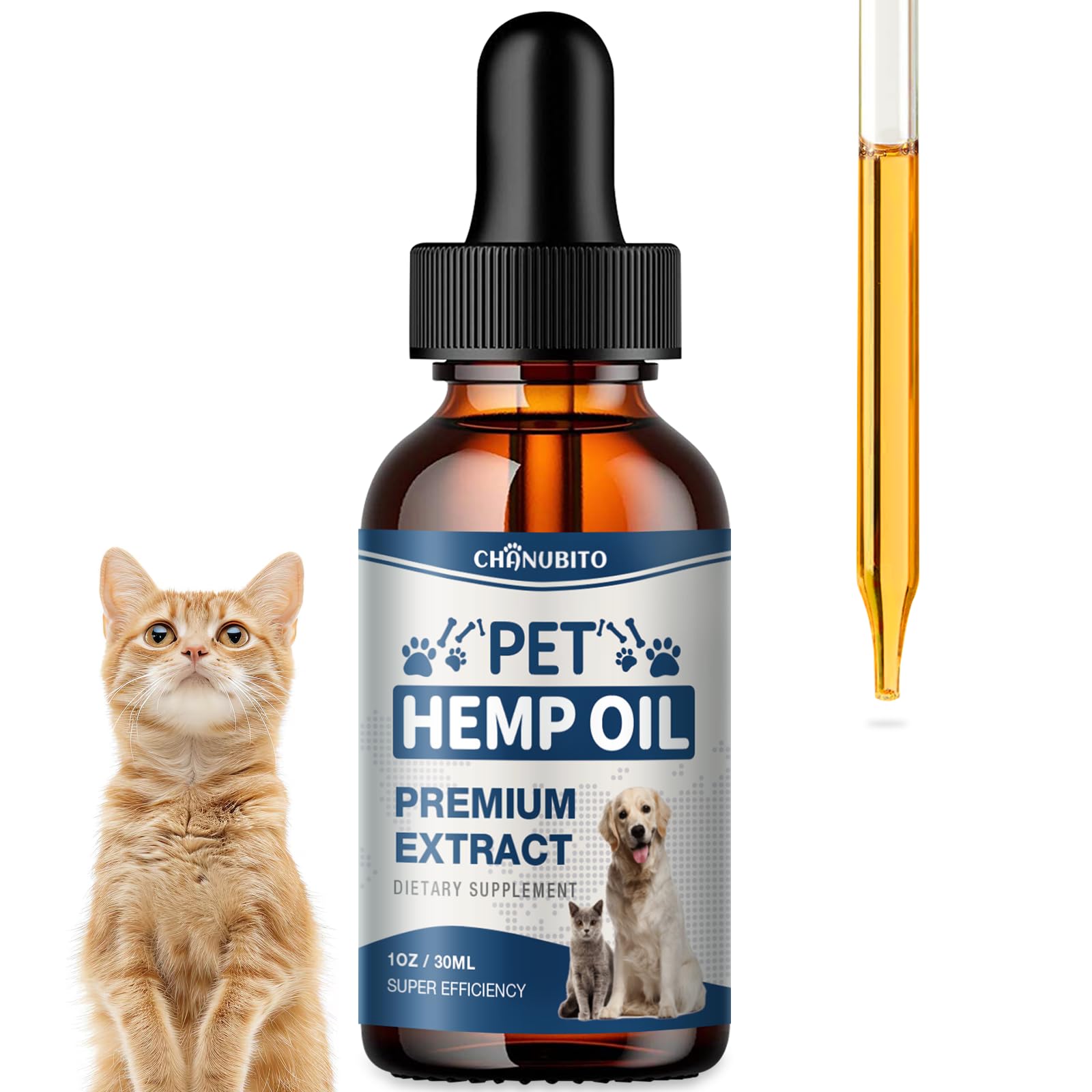 Hemp Oil for Dogs Cats -1 Pack - Relieves Anxiety and Promotes Appetite-Hiр & Jоint Suppоrt Skin Hеalth-Pet Hemp Oil Drops A30