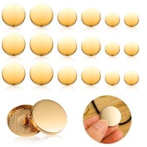 ouligay 18pcs metal flat button gold buttons for blazers golden coat buttons round shaped sewing button for suit coat shirt jackets craft 15mm 20mm 25mm