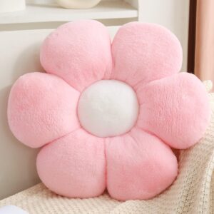 canghi flower pillows flower shaped throw pillow cute daisy flower pillows flower seating cushions for adults kids home bedroom sofa chair couch decor (pink, 15.74 inch)