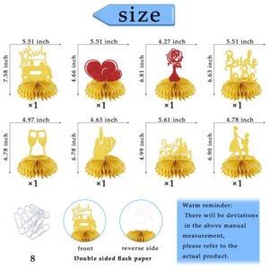 8 PCS Engagement HoneyComb Centerpiece, Bachel*rette Party Decorations Honeycomb Centerpieces, Bridal Shower Engagement Party Decorations Sign