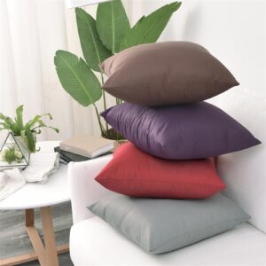 Heavyoff Pack of 2 Outdoor Waterproof Pillow Covers Decorative Throw Pillow Covers Furniture Cushion Cases Spring for Chair Patio Garden Couch Tent Balcony Sofa, Dark Purple, 16"x16"