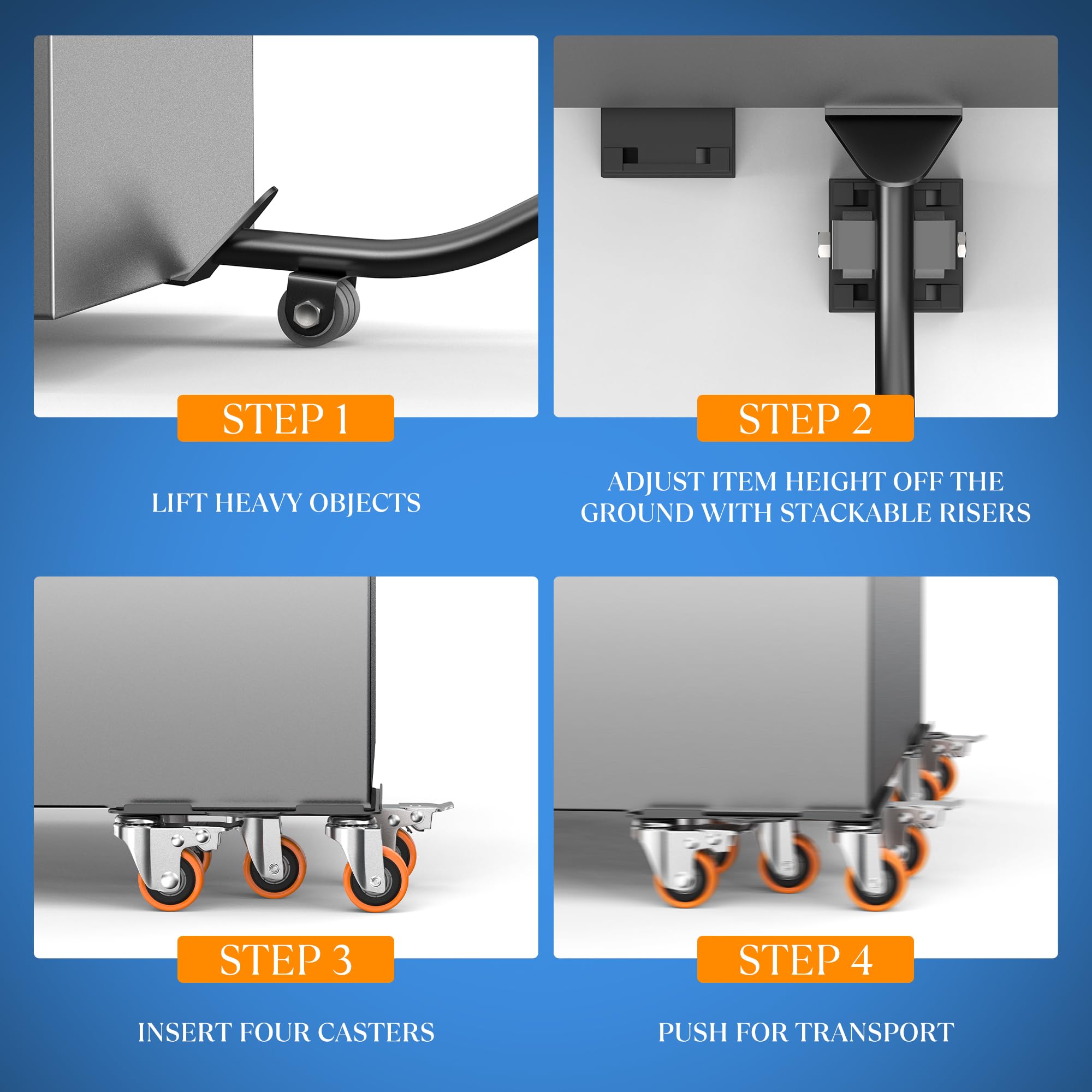 2000 lb Capacity - Heavy Duty Furniture Movers with Wheels and Moving Dolly, Includes Furniture Lifter Jacks Tool Set, Gliders, Sliders, 5 Rollers Casters Cart. Easily Move Furniture, Piano, Equipment