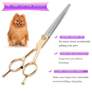 Grooming Kit for Dogs at Home, Fcysy Hair Scissors Thinning Shears Set for Dog Cat Pet Grooming, Curved Grooming Scissors Cat Trimming Scissors Tijeras para Cortar Pelo De Perros, Pet Grooming Tools