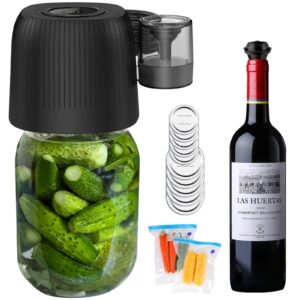 electric mason jar vacuum sealer kit, vacuum sealer for jars, automatic intelligent vacuum sealer, compatible with food storage, vacuum bags seal, wine bottles, wide-mouth and regular-mouth mason jars