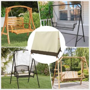 Outdoor Hammock Swing Cover A Frame 420D Waterproof Patio Porch Swing Chair Cover UV Resistant Weather Protector Patio Furniture Cover 72x67x55 Inch, Beige