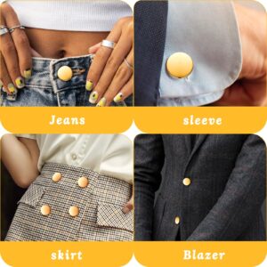 Ouligay 18pcs Metal Flat Button Gold Buttons for Blazers Golden Coat Buttons Round Shaped Sewing Button for Suit Coat Shirt Jackets Craft 15mm 20mm 25mm