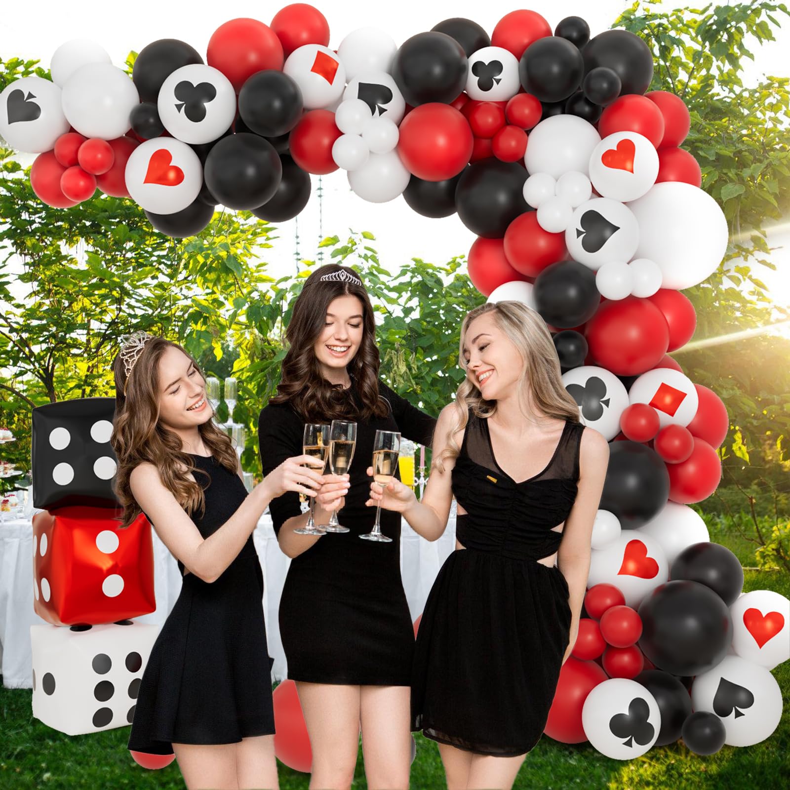 Belscebels Casino Theme Party Decorations, Red White Black Casino Balloons Garland Arch Kit, Las Vegas Themed Party Decorations, Casino Night Poker Birthday Party Decorations