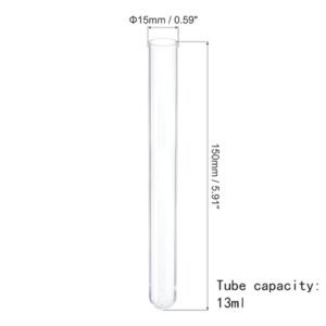 WELANGBN 10Pcs Clear Plastic Test Tubes with Cork Stoppers, 15x150mm 13ml, Good Seal for Jewelry Seed Beads Powder Spice Liquid Storage, Lab Use or Decoration