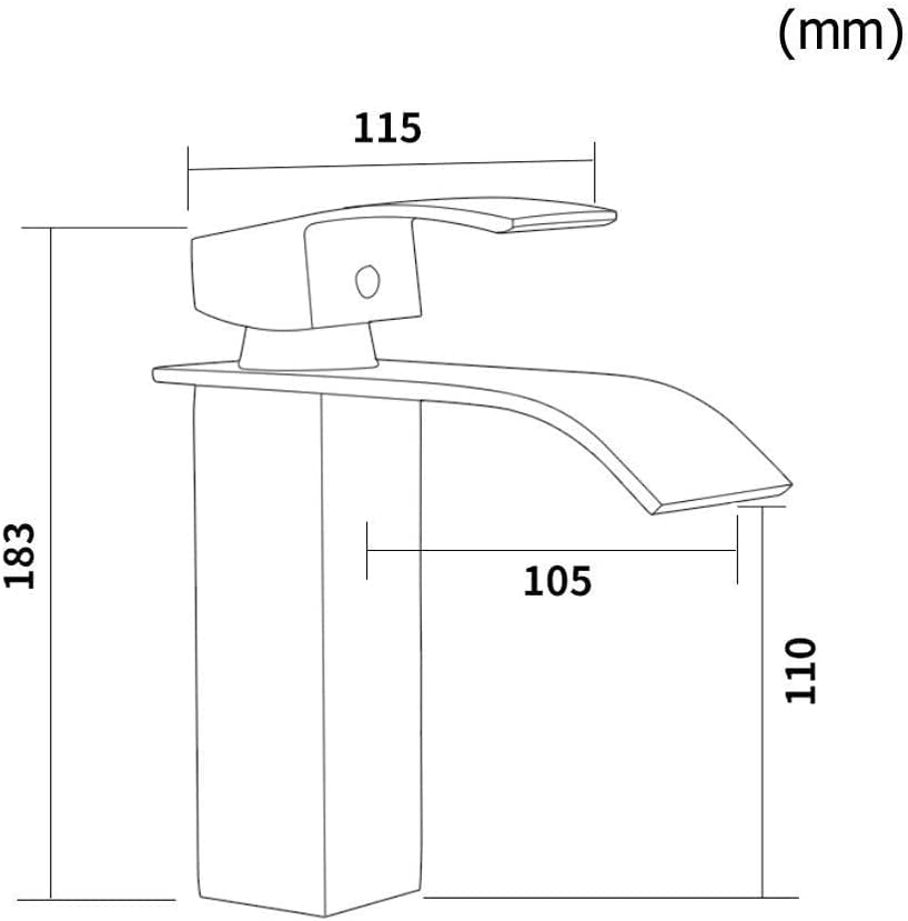 LEEOX Waterfall Faucet, Washbasin Single Lever Mixer Tap, Waterfall Tap, Bath Mixer tap, Single Lever Mixer tap, tap for Bathroom, for Kitchen, Bathroom, Washbasin Mixer Tap Hot and Cold