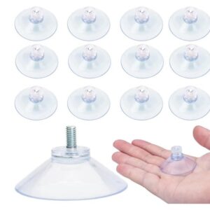 Luhaomisky 6Pcs Transparent Suction Cups Plastic Suction Pads 40 mm Clear PVC Sucker Pads Clear Suction Cup with Cap Nut Strong Thickened Sucker Use Safety and Easy Used Repeatedly,Home Storage Hooks