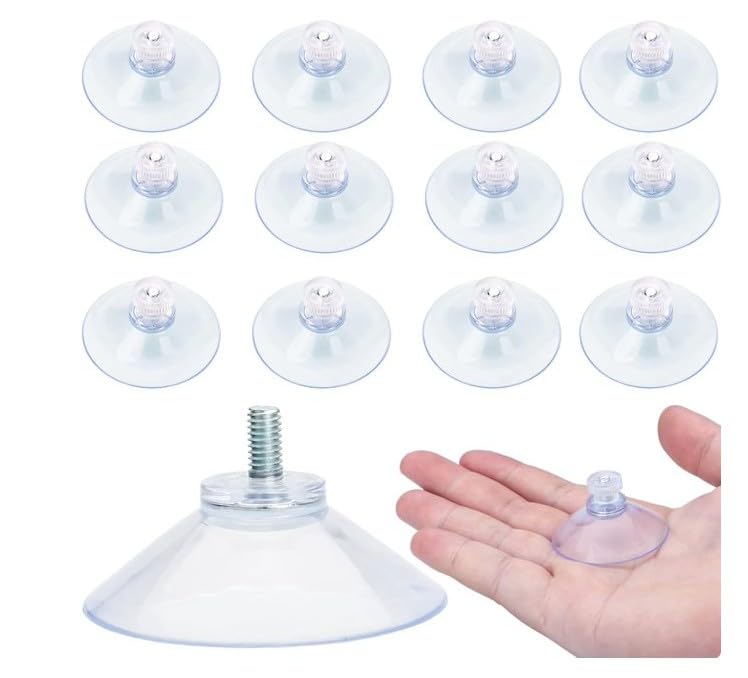 Luhaomisky 6Pcs Transparent Suction Cups Plastic Suction Pads 40 mm Clear PVC Sucker Pads Clear Suction Cup with Cap Nut Strong Thickened Sucker Use Safety and Easy Used Repeatedly,Home Storage Hooks