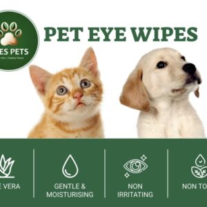 OPES Pets Cats & Dogs Eye & Face Wipes, Gently Removes Discharge, 100% Plant-Based, Biodegradable, 200 Count.