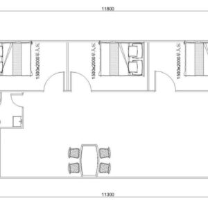 Expandable Modular House x 40ft - Portable Home with 3 Bedrooms, Kitchen, Bathroom, MH-EX3BKB