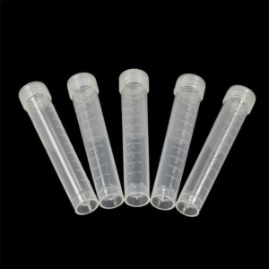 WELANGBN 10pcs 10ml Lab Plastic Frozen Test Tubes Vial Seal Cap Container for Laboratory School Educational