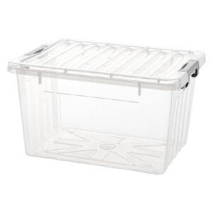 Storage Bins 18Qt Heavy-Duty Plastic Storage Bin Box, 6 Pack Stackable and Nestable Container Totes with Durable Lid and Secure Latching Buckles,Storage Containers for Garage and Home Organizing