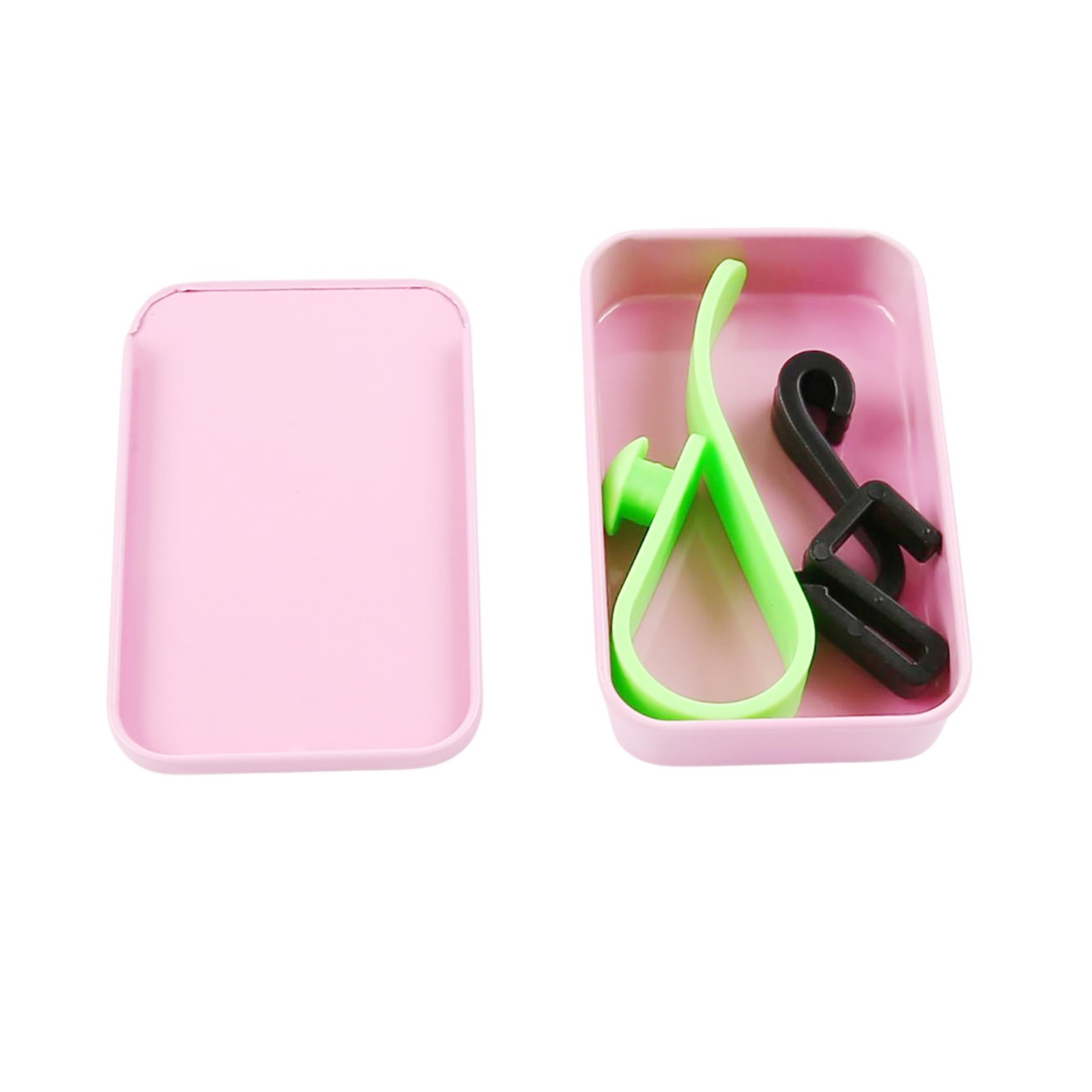 Vagocom 2Pcs Portable Metal Boxes with Lid,3.1x1.9x0.6inch / 80x50x15mm Small Empty Container Push and Pull Case for Home and Travel(Pink)