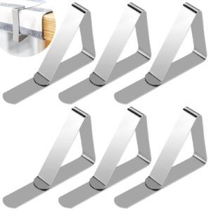 okammy tablecloth clips for outdoor tables - picnic tablecloth clips - stainless steel tablecloth clips ideal table cloth cover clamps for home outdoor tables 6 pcs