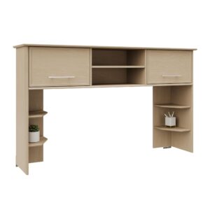 realspace® koru 60"w hutch for koru l-shaped or straight computer desks, natural oak