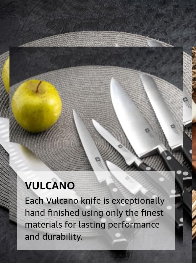 Richardson Sheffield Vulcano Stainless Steel Professional Paring Knife 3.5"" and All Purpose Knife 4.5"", Small, Black, R075X2P580K69