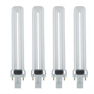 satzol 4 pack 13w gx23 2 pin base bulb 4100k pl-s 13w cfl light bulb replacement for sylvania 21135 cf13ds/841- philips 146878 pl-s 13w/841 and ge 97572 f13bx/841