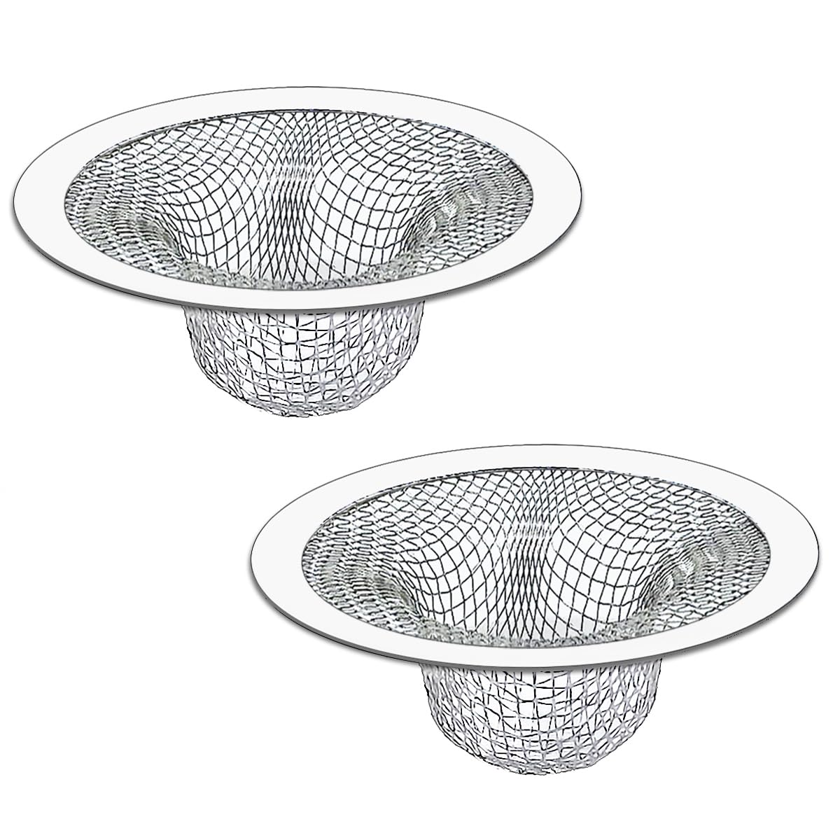 Seatery 2PCS Tub Drain Hair Catcher - 2.75 inch Shower Drain Mesh Strainer, Stainless Steel Shower Bathtub Drain Cover, Bathroom Sink Strainer Filter Basket for Bathroom Sink, Wash Basin Floor Drain