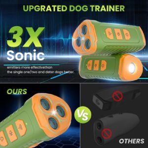 Dog Bark Deterrent Devices, Ultrasonic Anti Barking Device for Dogs, Rechargeable Dog Bark Control Devices 50FT Range with LED Flashlight, Dog Training & Behavior Aids for Indoor Outdoor