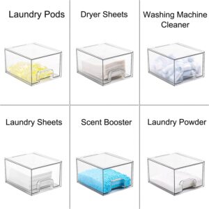 Stackable Dryer Sheet Holder and Laundry Pods Container Set by VOTLEVT, Clear Dryer Sheet Dispenser and Laundry Pods Box Set, Dishwasher Pods Holder, Laundry Room Organization and Storage