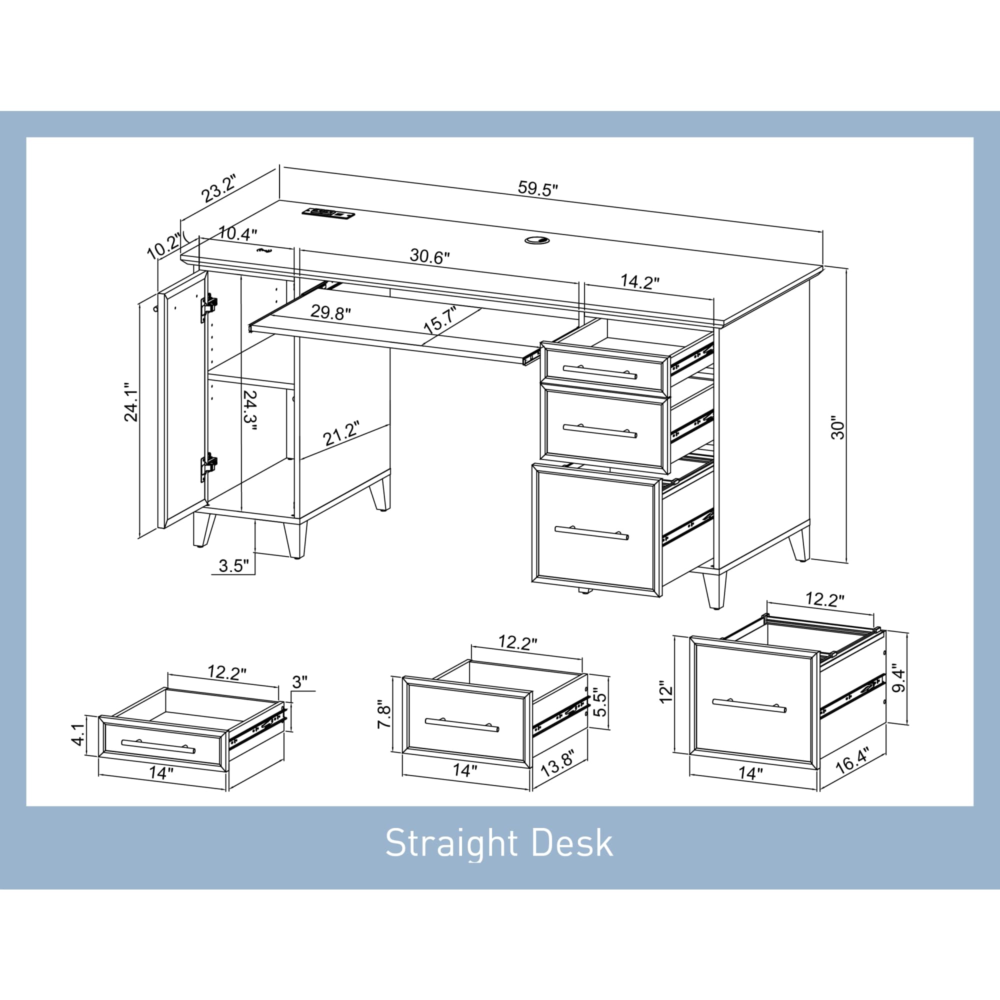 Realspace® Koru 60"W Straight Computer Desk With Integrated Power & Charging, Natural Oak