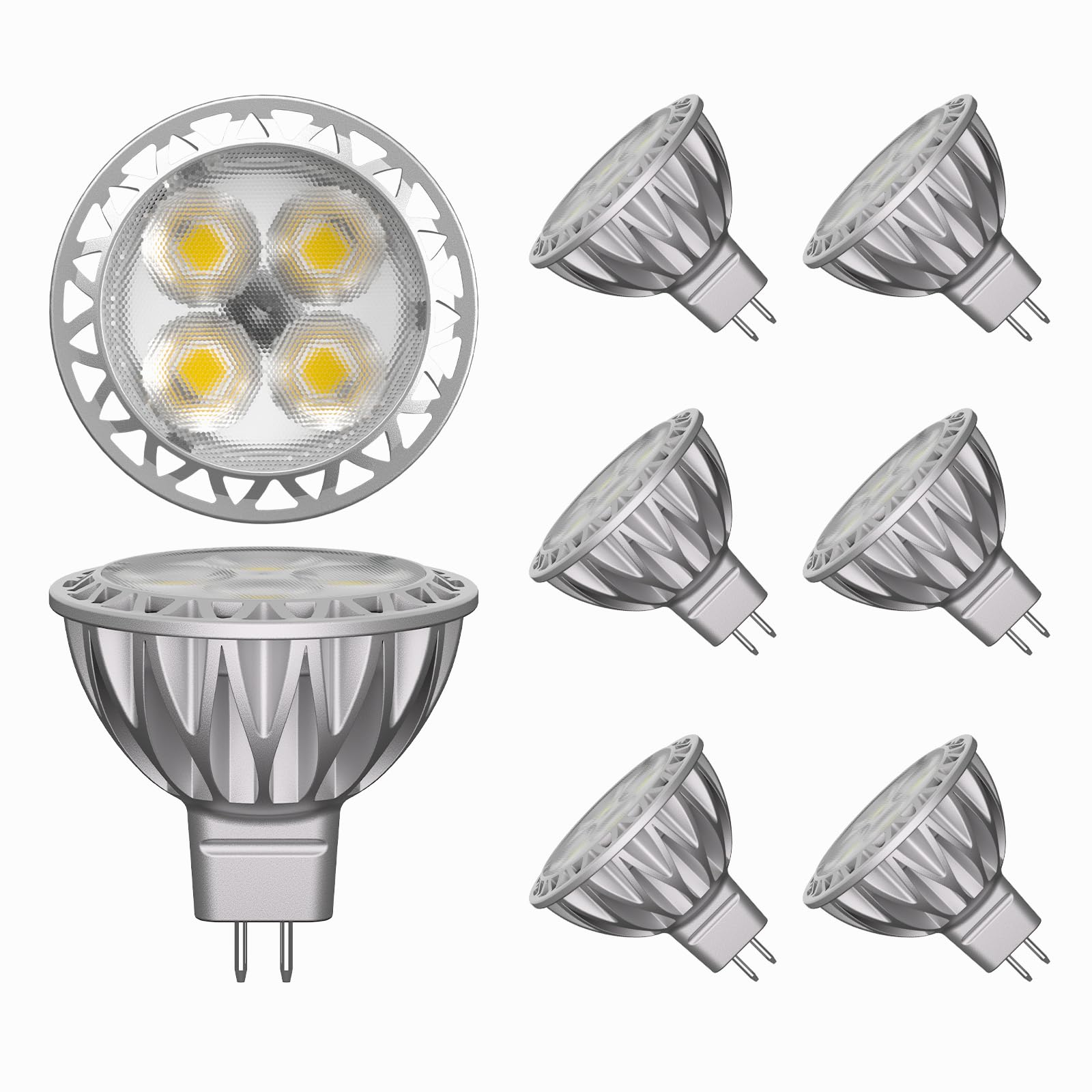 GOHDLAMP MR16 5W LED Bulbs Energy-Efficient- 6 Pack, 4000K Neutral/Natural White, 450lm, 38° Beam, Replaces 50W Halogen, 12V GU5.3 Spotlight for Outdoor/Indoor Lighting