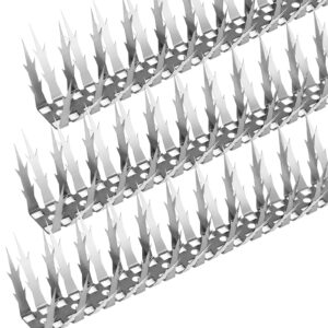 quunoot bird spikes, 10 ft stainless steel bird deterrent spikes, pigeon spikes for outside to keep birds squirrel raccoon cat away, for garden fence roof window sill and wall(10 pack)