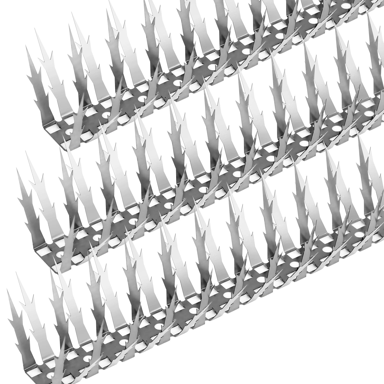 Quunoot Bird Spikes, 10 FT Stainless Steel Bird Deterrent Spikes, Pigeon Spikes for Outside to Keep Birds Squirrel Raccoon Cat Away, for Garden Fence Roof Window Sill and Wall(10 Pack)