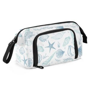 mchiver seashells starfish seaweed corals pencil case large capacity pencil pouch with compartments pencil box with zipper pencil case organizer for kids girls boys adults