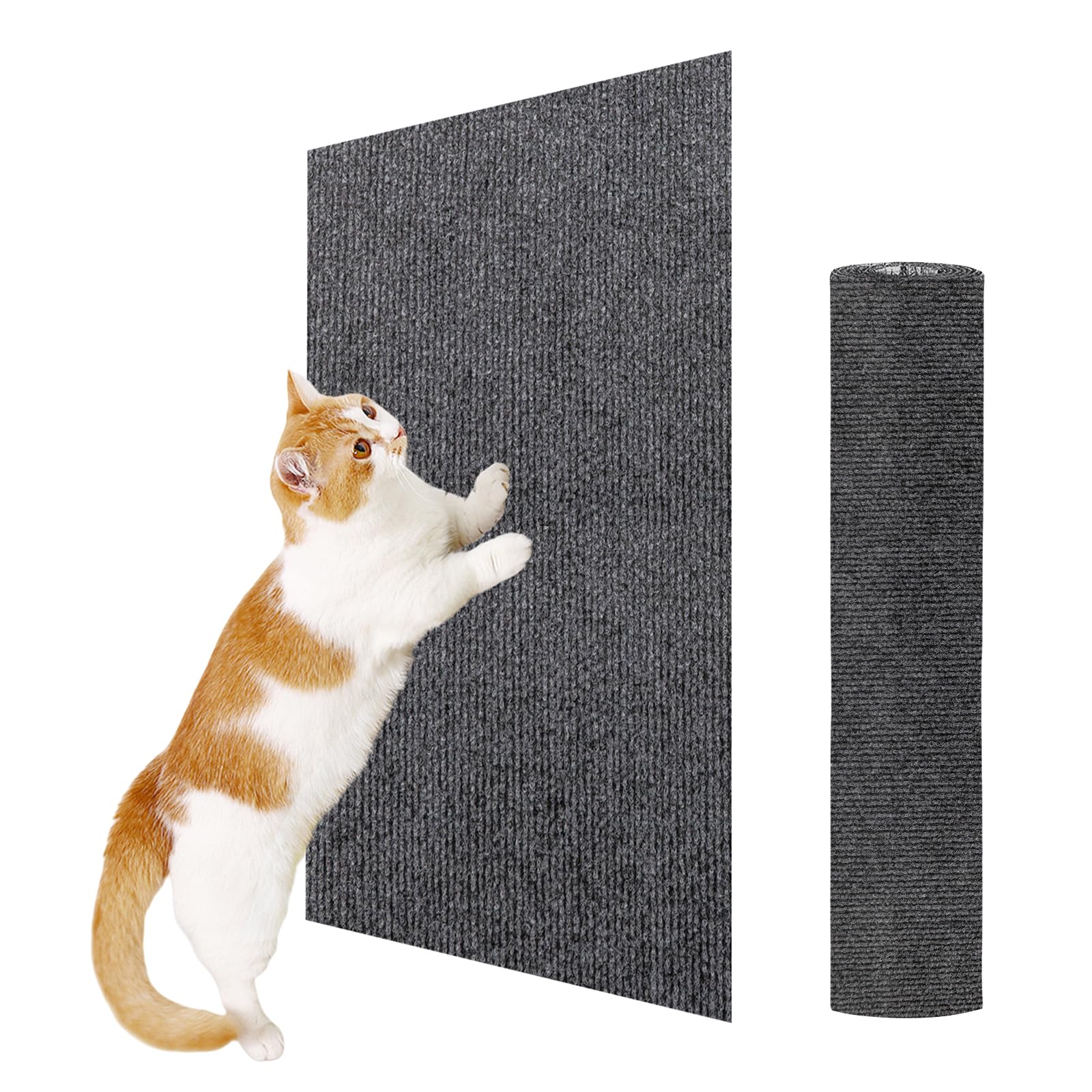 ENONCI 23.6x15.8 Cat Wall Scratcher Mat with Nano Tape,Anti Cats Scratch Furniture Couch Carpet Corner Protector for Indoor,Trimmable Cat Scratching Pad Board Sofa Replacement