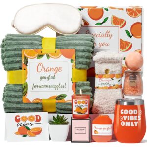 care package for women, self care gifts get well soon basket after surgery with good vibe only tumbler and luxurious blanket relaxing spa gifts for mom sister best friend grandma