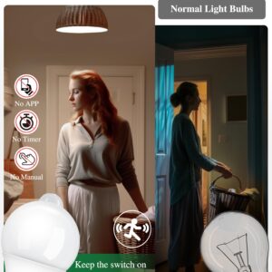 Motion Sensor Light Bulbs Outdoor, 9W (60 Watt Equivalent) 800LM, 4-Pack A19 Security LED Bulb 5000K Daylight White, E26 Motion Activated LED Bulb, for Front Door Porch Garage Basement Hallway