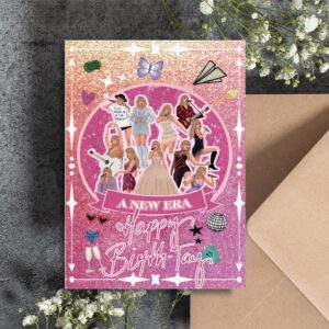 Byqone Funny Birthday Card Styles for Fans- Singer Happy Birthtay Foldable Bling Style - Great Sweet Birthday Gifts for Women Girls Her Him Men for Fans - Includes 5x7 Card with Envelope