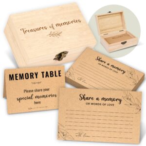 woodamore share a memory card for celebration of life ideas - 50 pcs funeral memorial cards, favorite memory box for funeral graduation wedding, funeral keepsake for celebration of life decorations