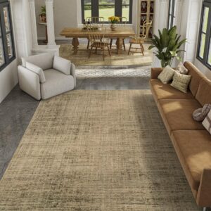 LUMI 4x6 Modern Abstract Area Rug, Ultra-Thin Washable Non-Slip Carpet, Low Profile, Flat Weave Indoor Floor Rugs for Living Room, Bedroom, Dining Room, Home Decor