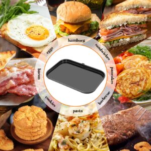 GRILL FORCE Cast Iron Griddle Plate for Ninja Woodfire Pro XL, OG800 and OG900 Series, Outdoor Flat Top Griddle Plate,Griddle Pan with Oil Hole, Ceramic Coating, Insert, Black