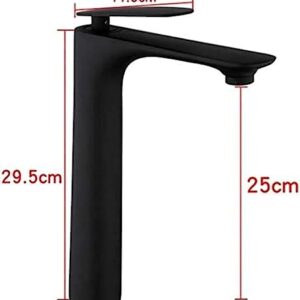 WOOWSHINE Kitchen Taps Kitchen Tap Kitchen Tap Bathroom Faucet Black Solid Brass Bathroom Solid Basin Mixer Tap Hot & Cold Bath Single Handle Sink Waterfall Taps,Sink Faucet, ki-635