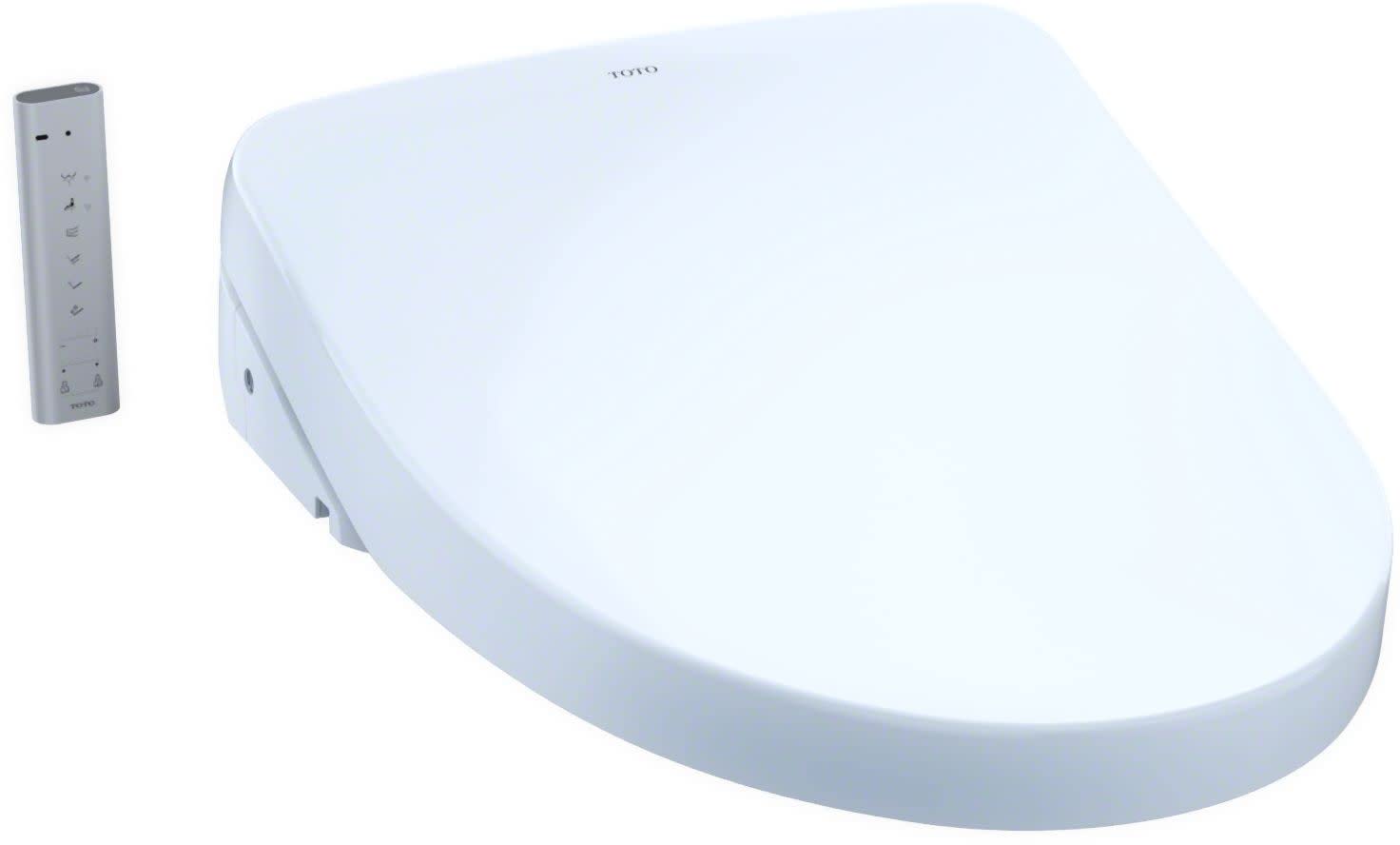 TOTO SW3056#01 S550E Bidet Toilet Seat Bundle with Fluidmaster 7530 Toilet Seal, Elongated Contemporary White